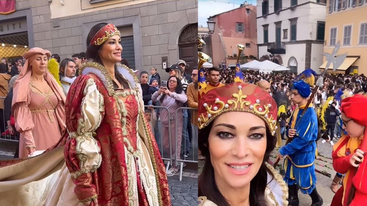 Manuela Arcuri, le foto con il figlio Mattia in abiti storici | Mediaset Infinity