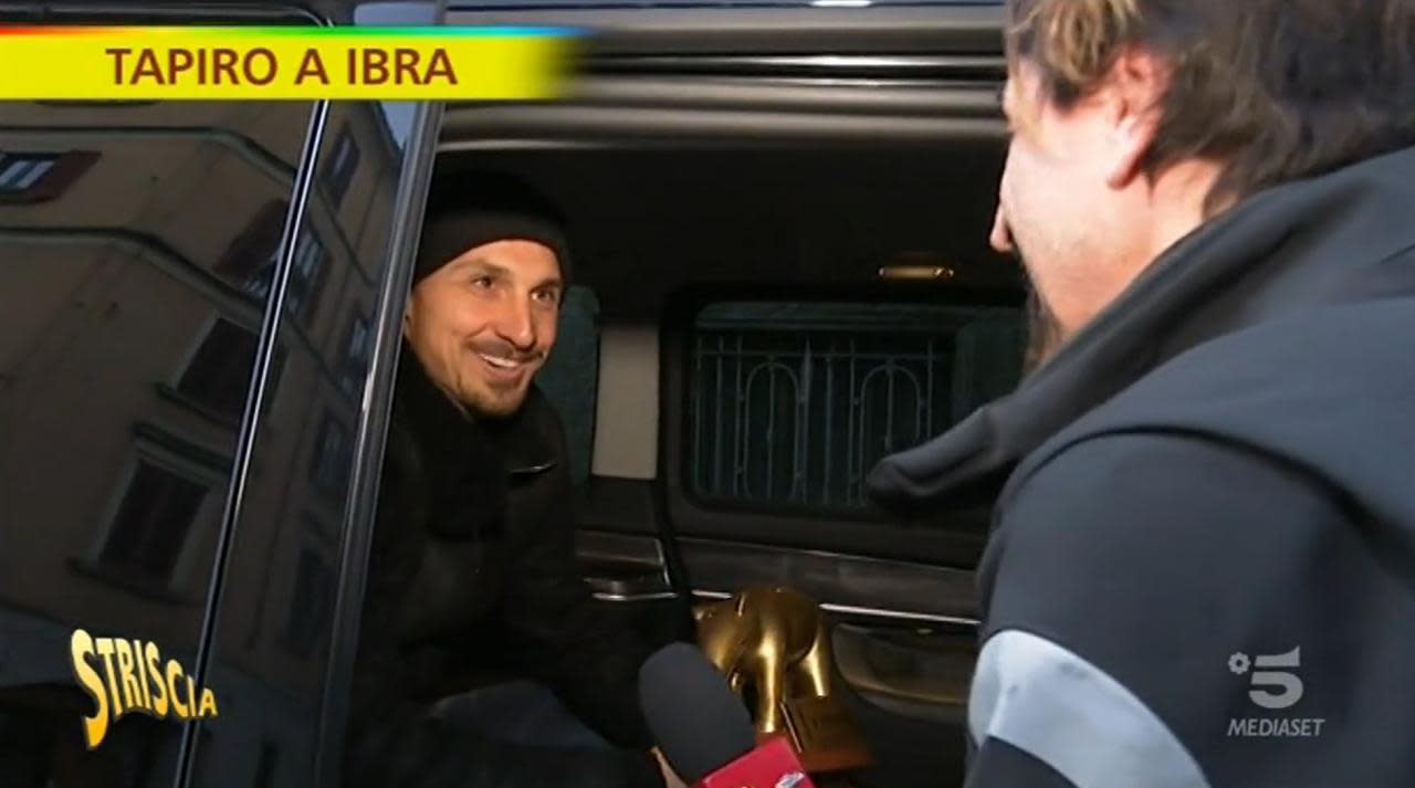 Zlatan Ibrahimovic riceve il tapiro d'oro | Mediaset Infinity